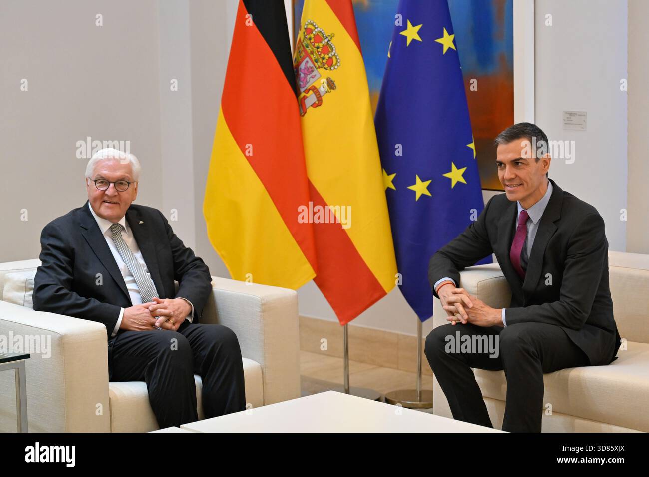 Spanish Prime Minister, Pedro Sánchez (L), and the President of the ...