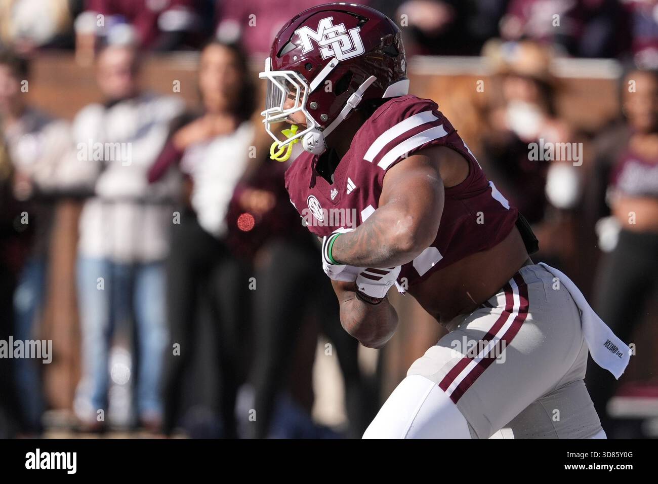 Mississippi State running back Fluff Bothwell (24) fakes a handoff ...