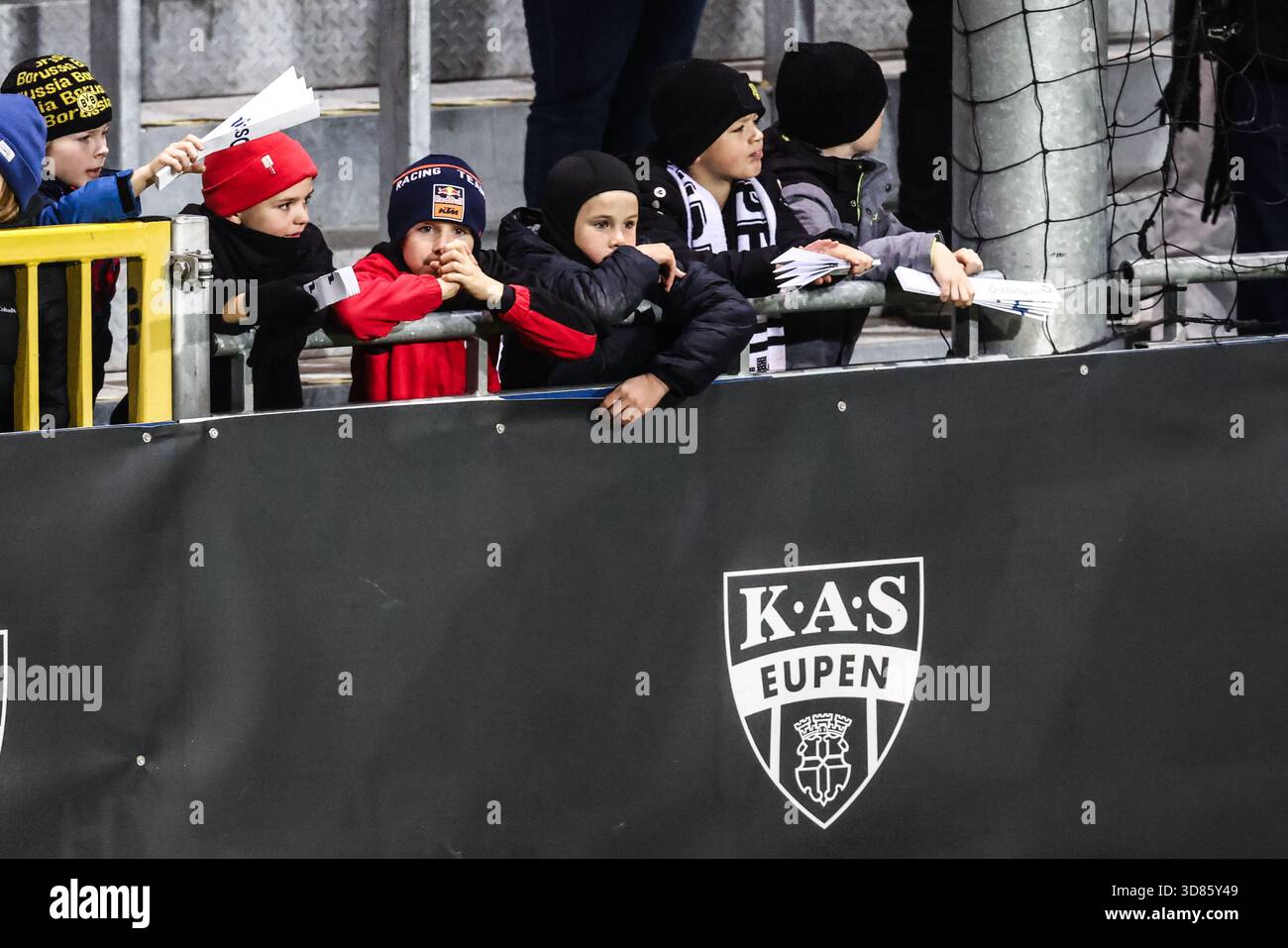Eupen's supporters pictured before a soccer game between KAS Eupen and ...