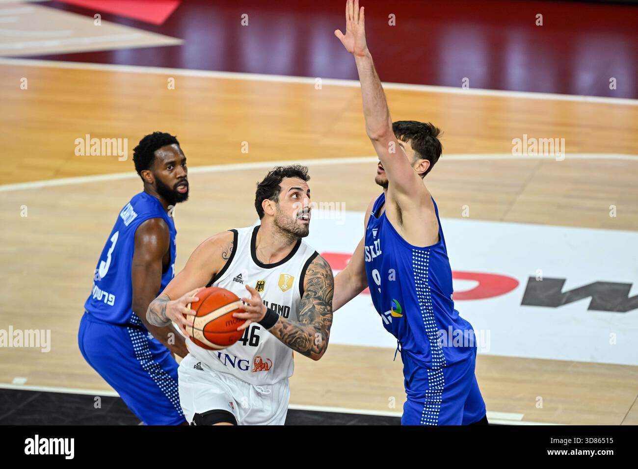 Germany's Mahir Agva in a duel with Israel's Roman Sorkin, right ...