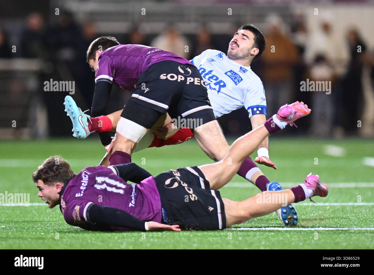 Dachi Papunashvili of Aurillac during the Pro D2 match between Soyaux ...