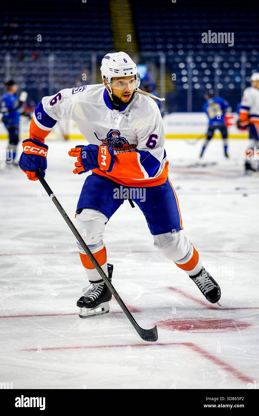 November 28, 2025: Bridgeport Islanders defenseman Marshall Warren (6 ...