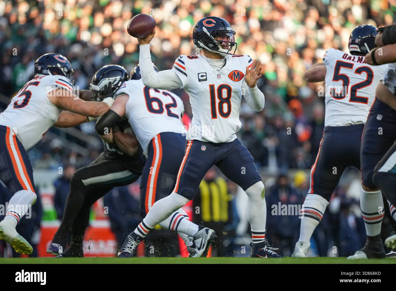Chicago Bears quarterback Caleb Williams (18) passes during the first ...