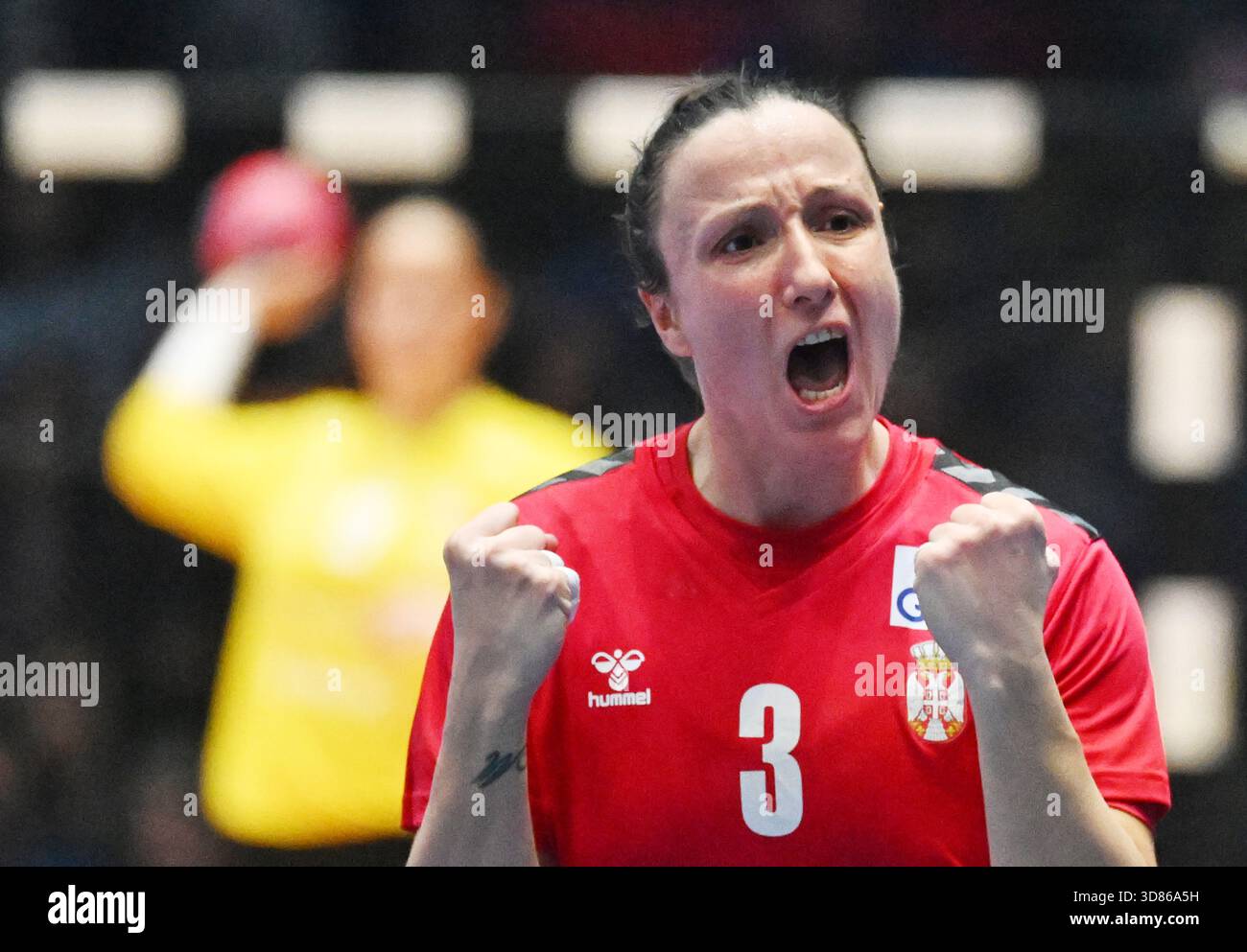 Serbia's Katarina Krpez-Slezak reacts during the women's handball world ...