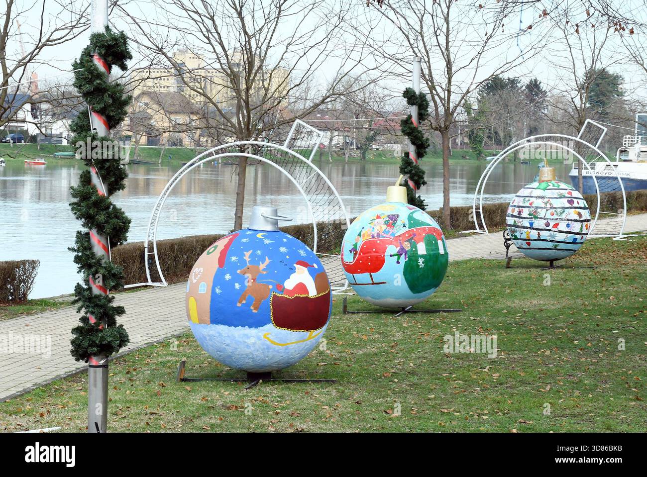 The promenade along the Kupa River has been decorated with Christmas ...