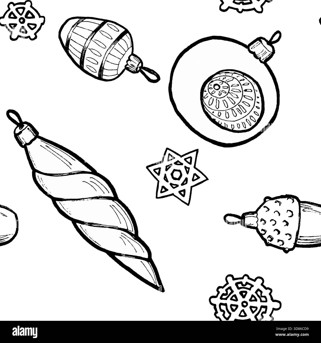 Christmas holidays decorations on Black and White Stock Photos & Images ...