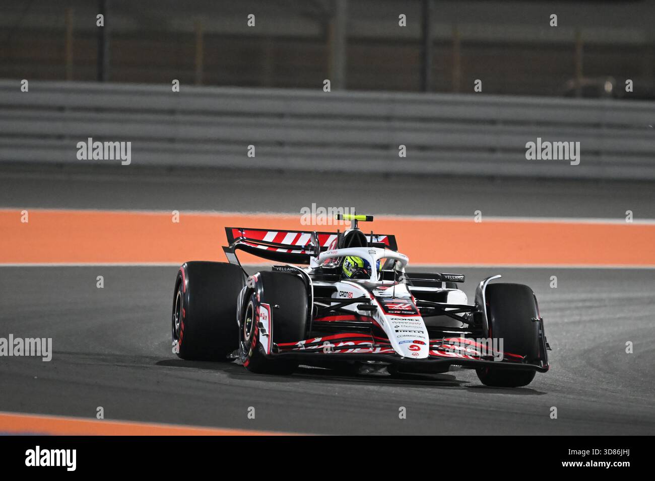 Haas racing drivers Esteban Ocon and Oliver Bearman on action during ...