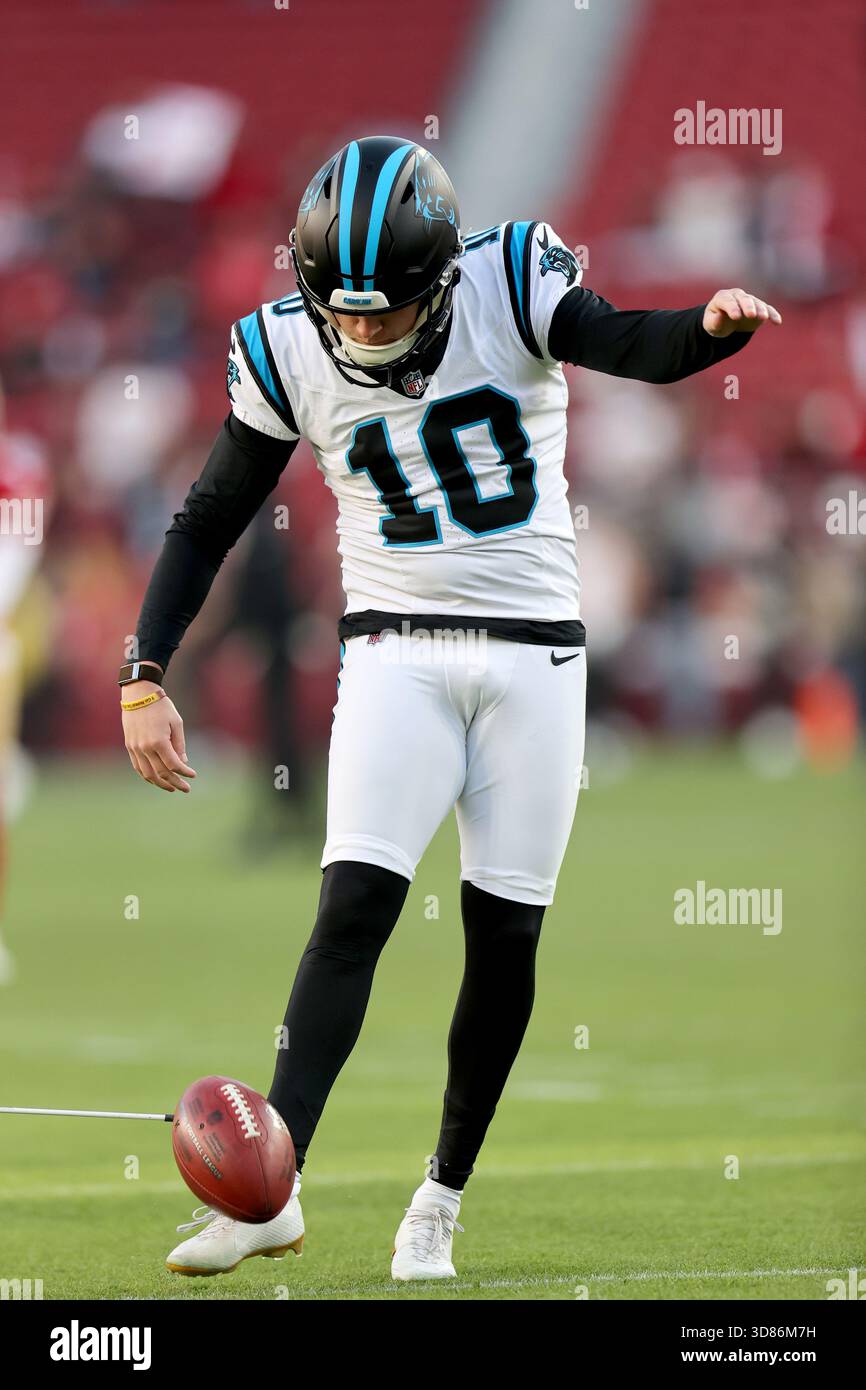 Carolina Panthers kicker Ryan Fitzgerald (10) warms up during an NFL ...