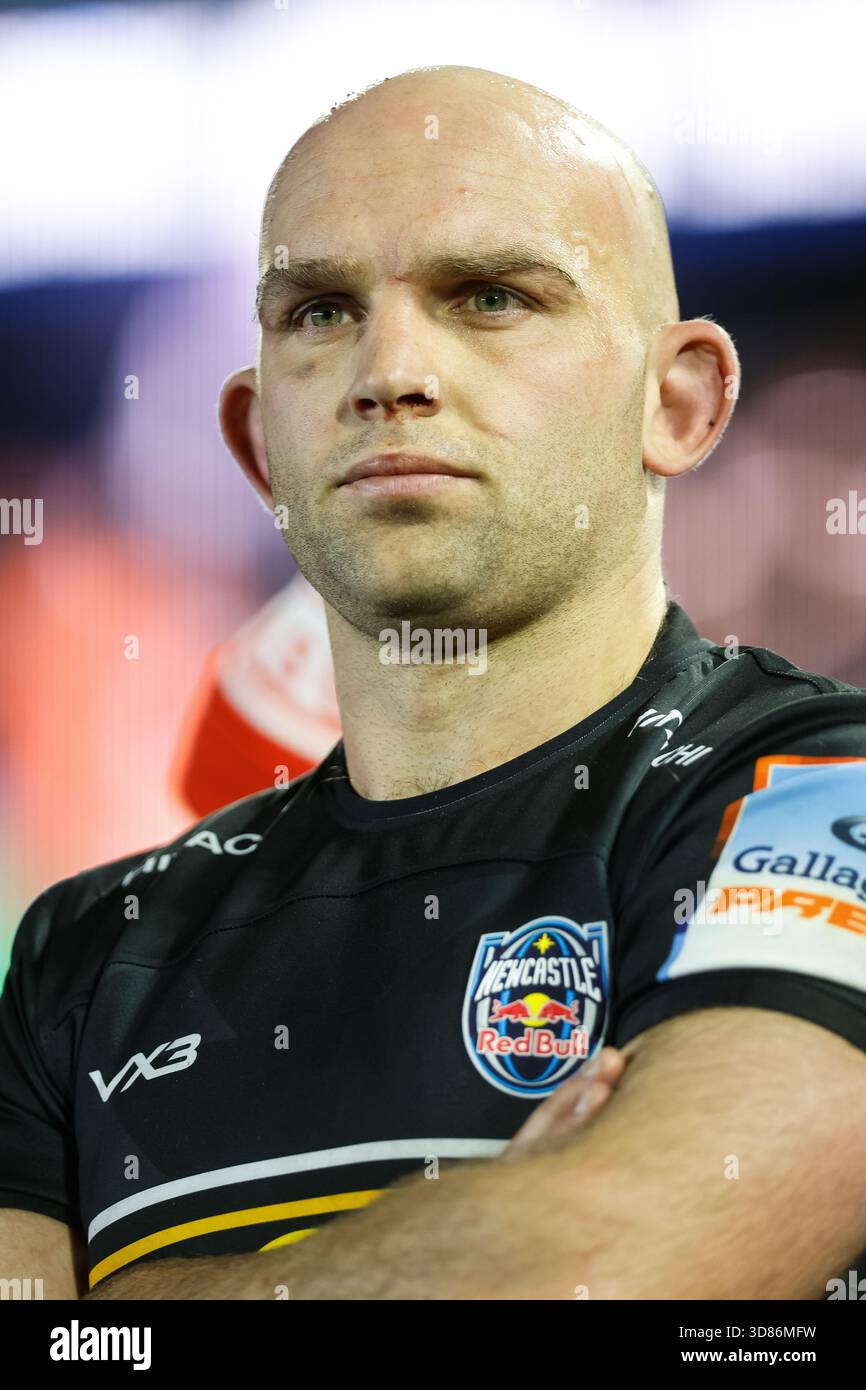 Tom Christie of Newcastle Red Bulls looks on following the Gallagher ...