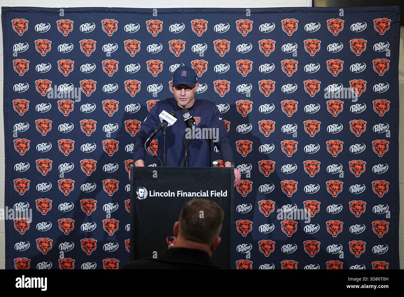 Chicago Bears head coach Ben Johnson speaks after his team's win over ...