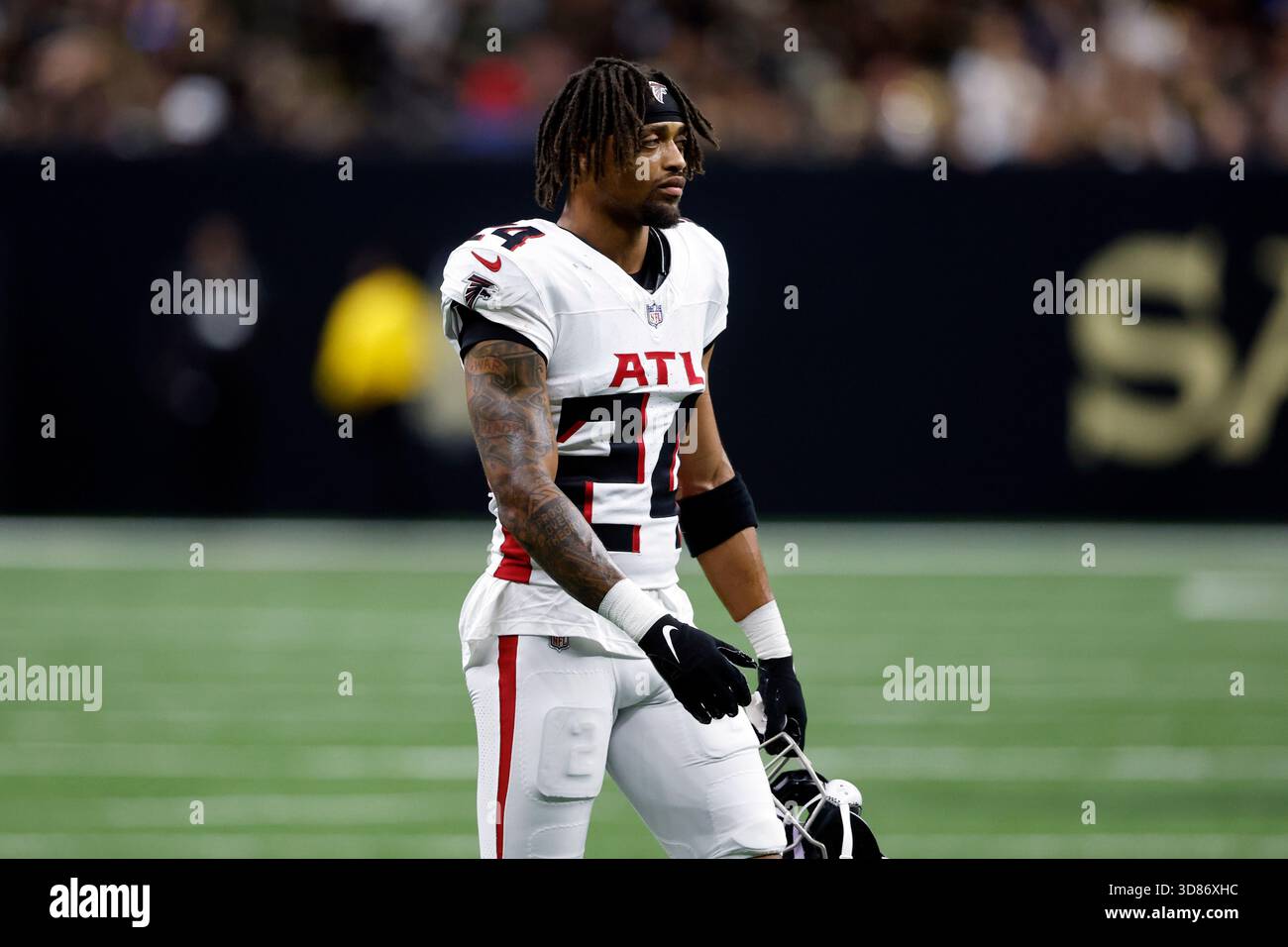 Atlanta Falcons cornerback A.J. Terrell Jr. walks off the field during ...