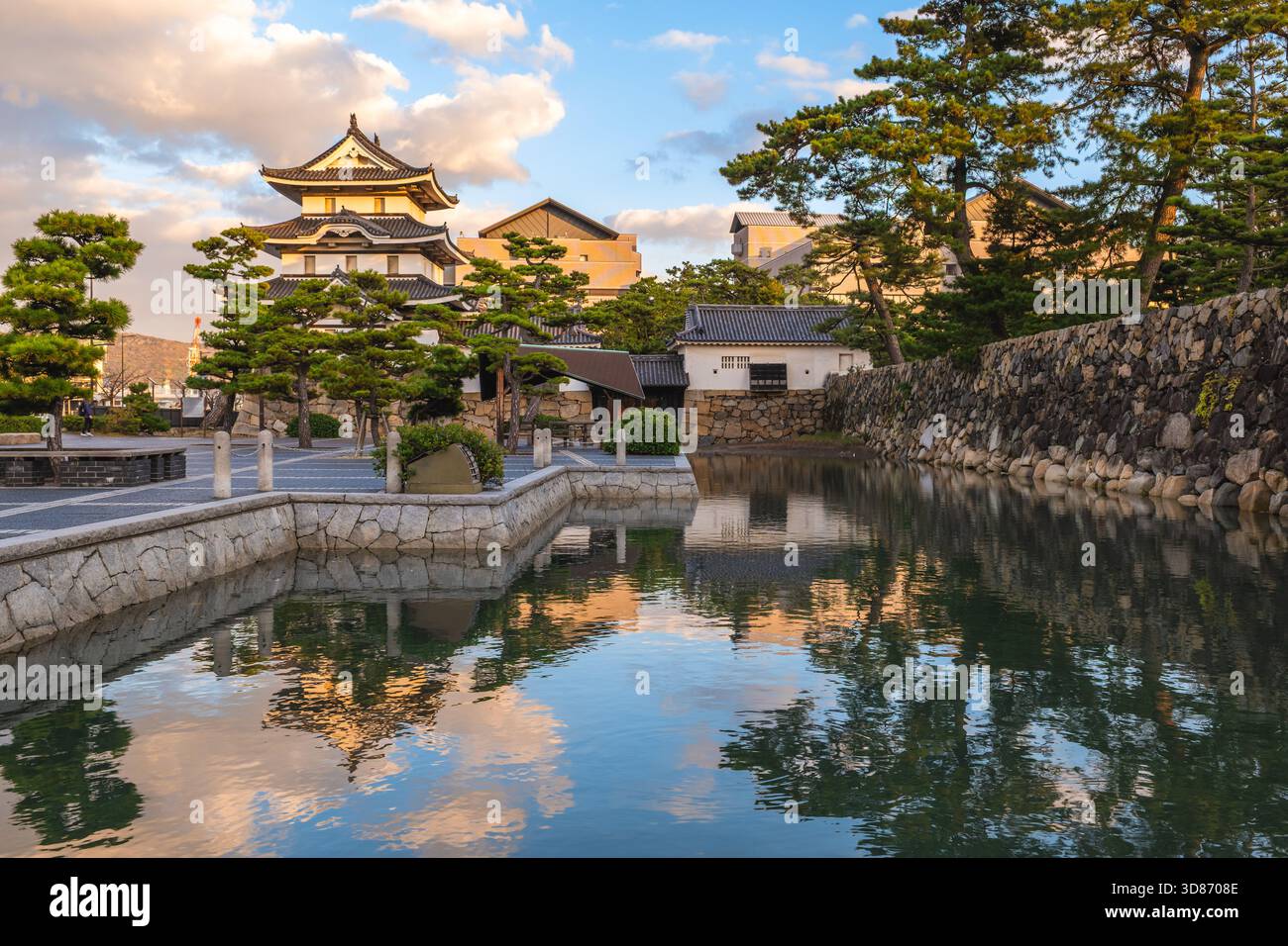 Moat of Takamatsu Castle located in Takamatsu City, Kagawa, Shikoku ...