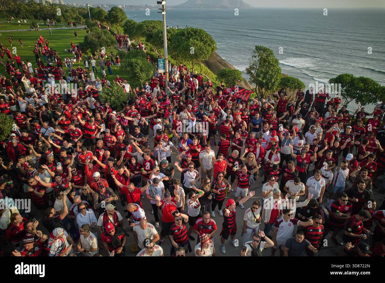 Fans of Brazil's Flamengo cheer for their team a day ahead of the Copa ...