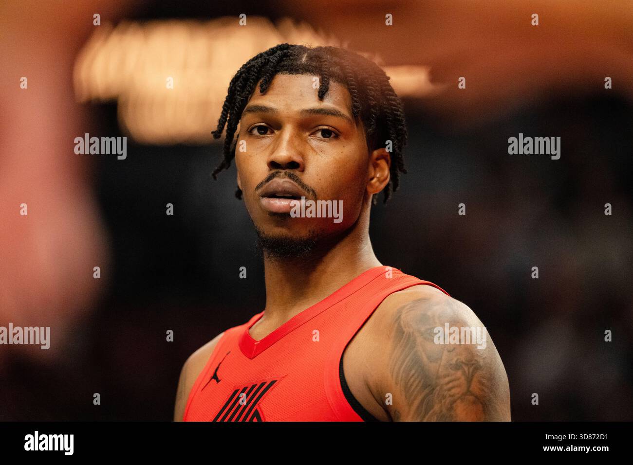 Portland Trail Blazers guard Caleb Love waits for an inbound pass ...
