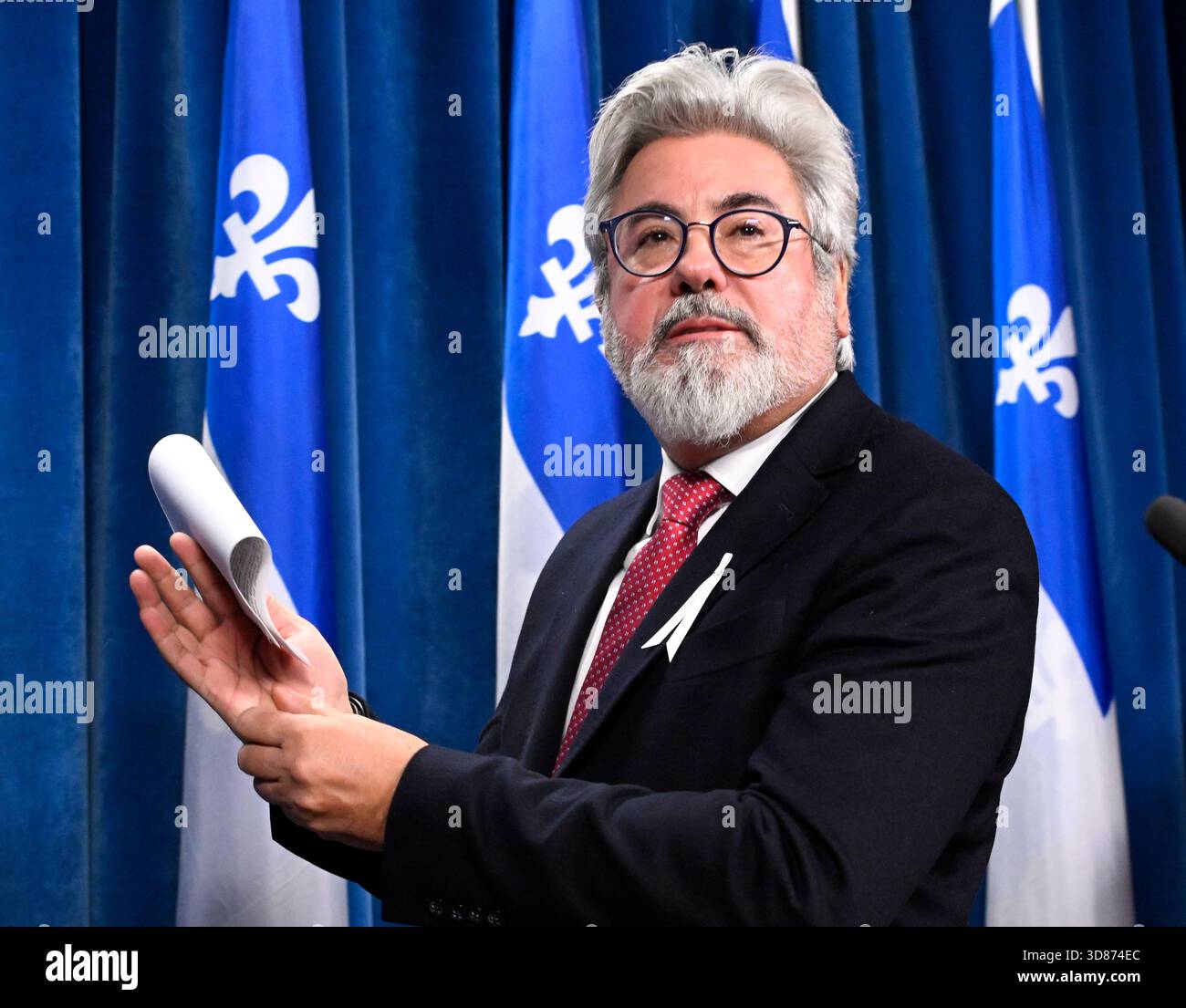 Le chef du Parti libéral du Québec, Pablo Rodriguez, participe à une ...