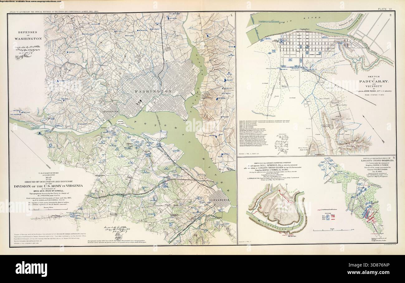 Map showing defenses of washington hi-res stock photography and images ...