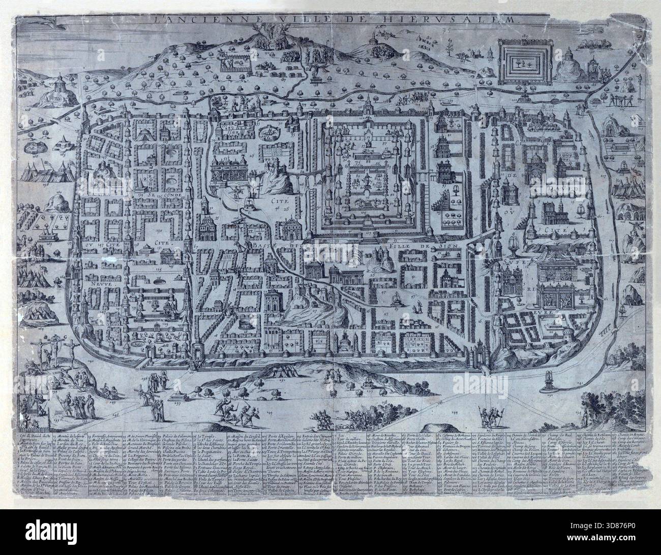 JERUSALEM - MAR 3, 2025 - Vintage Jerusalem map revealing intricate ...