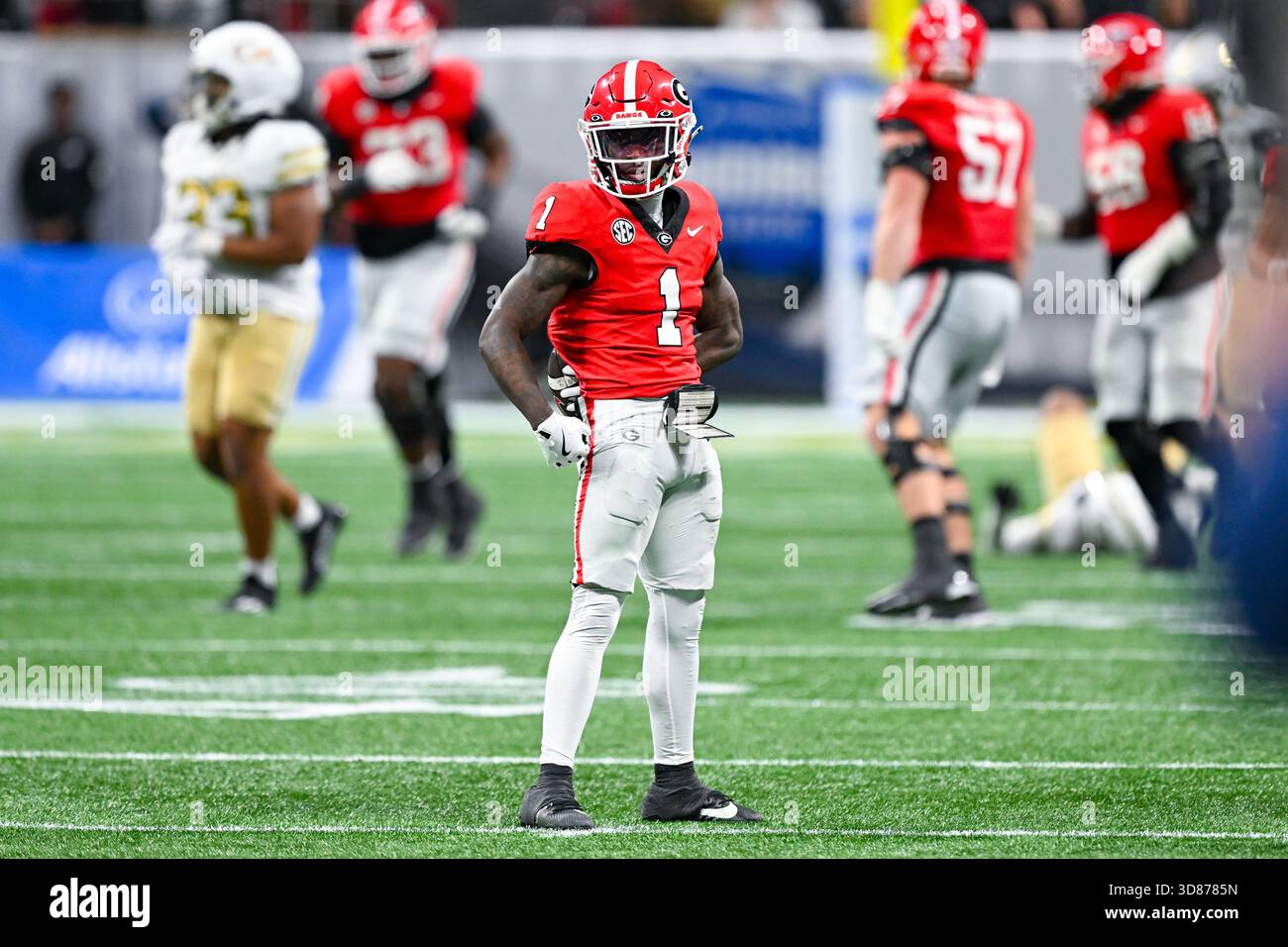 ATLANTA, GA - NOVEMBER 28: Georgia wide receiver Zachariah Branch (1 ...