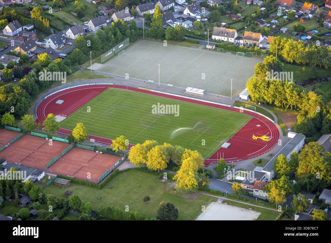 Rescue helicopter landing, gymnastics and lawn sports club e.V., sports ...