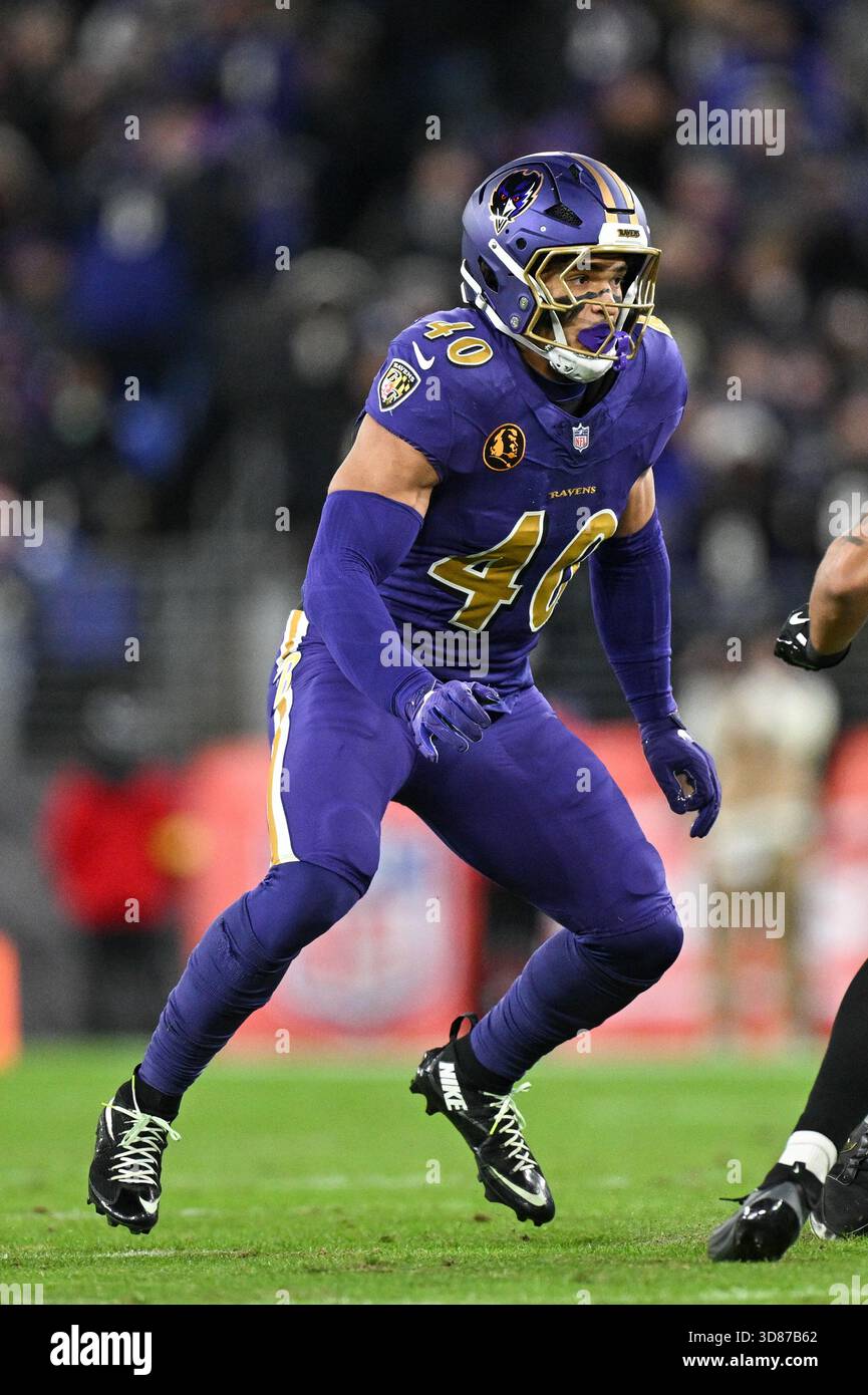 Baltimore Ravens linebacker Teddye Buchanan (40) in action during the ...