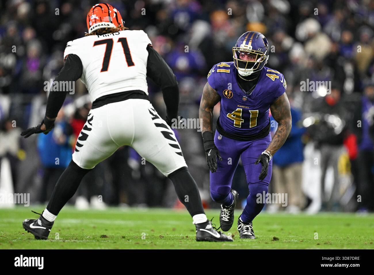 Baltimore Ravens defensive end Dre'Mont Jones (41) in action against ...