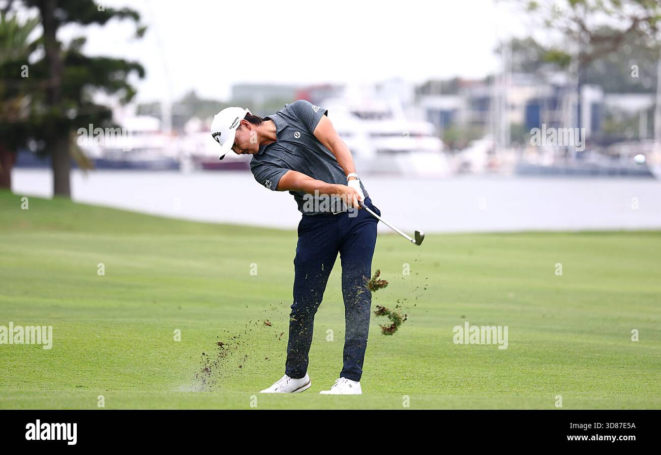 Australia's Min Woo Lee on the 5th hole during Round 3 of the ...