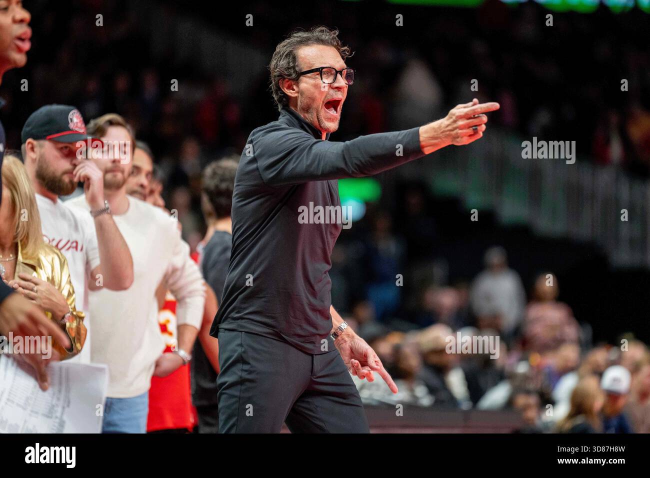 Atlanta Hawks Head Coach Quin Snyder reacts to a call during the second ...