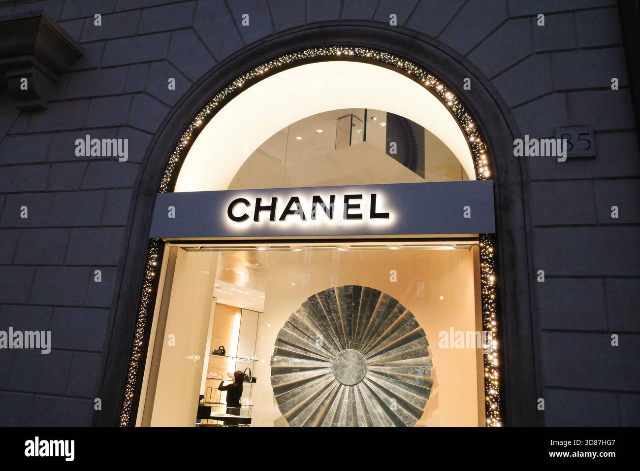 Chanel storefront and signage in Rome, Italy on November 28, 2025 ...