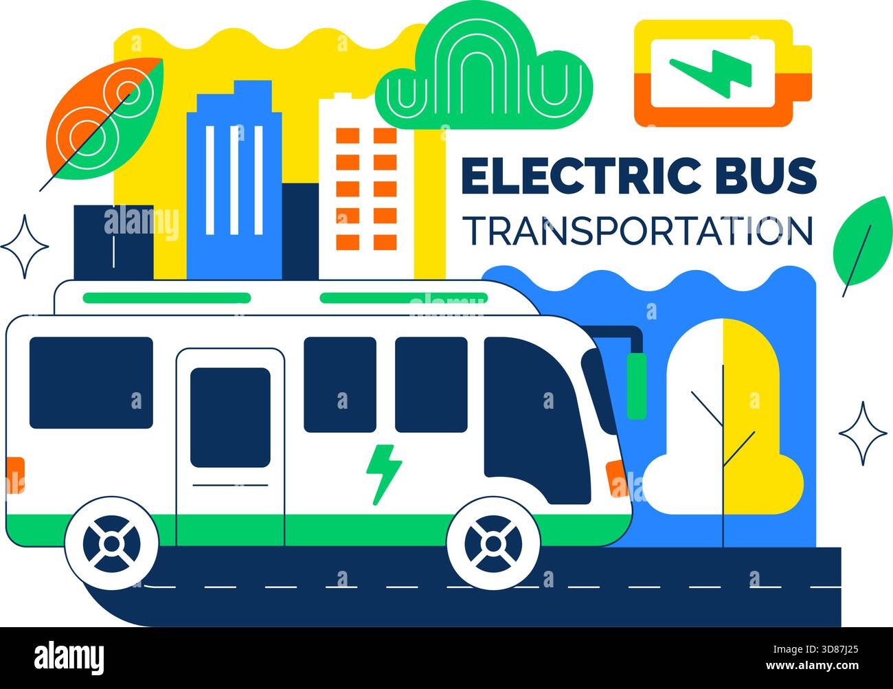 Electric powered bus Stock Vector Images - Alamy