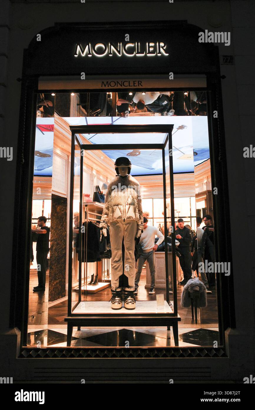 Moncler storefront and signage in Rome, Italy on November 28, 2025 ...