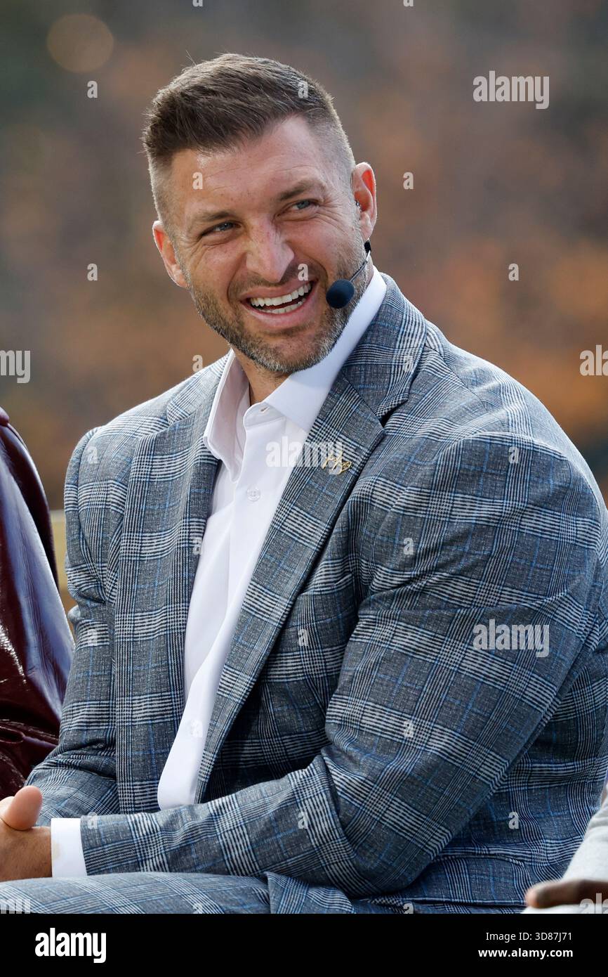NASHVILLE, TN - NOVEMBER 22: Tim Tebow laughs during filming of SEC ...
