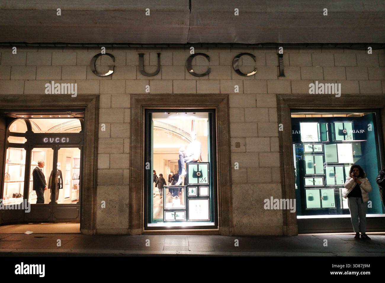 Gucci storefront and signage in Rome, Italy on November 28, 2025 ...