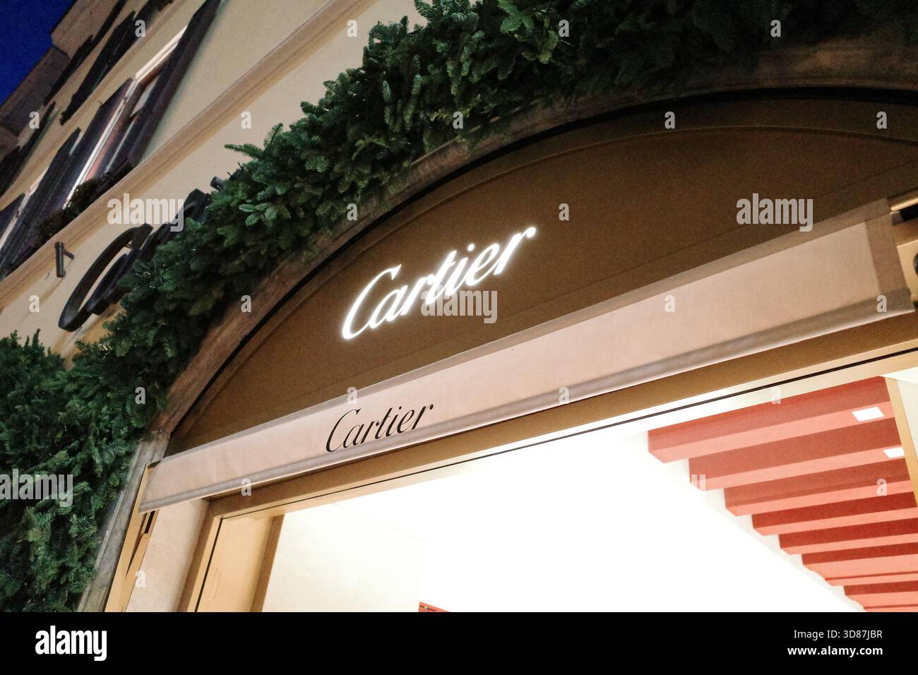 Cartier storefront and signage in Rome, Italy on November 28, 2025 ...