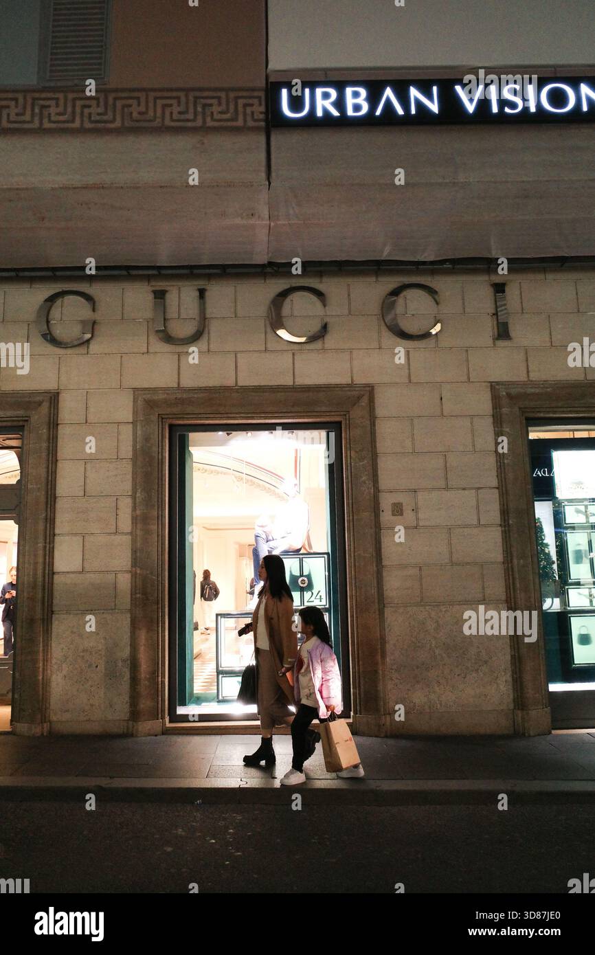 Gucci storefront and signage in Rome, Italy on November 28, 2025 ...