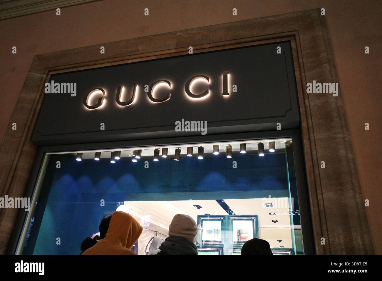 Gucci storefront and signage in Rome, Italy on November 28, 2025 ...