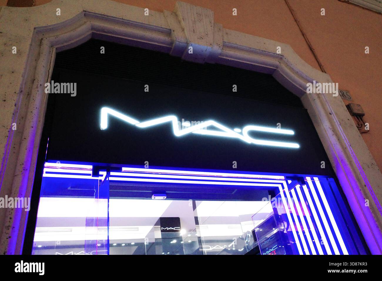 MAC Cosmetics storefront and signage in Rome, Italy on November 28 ...