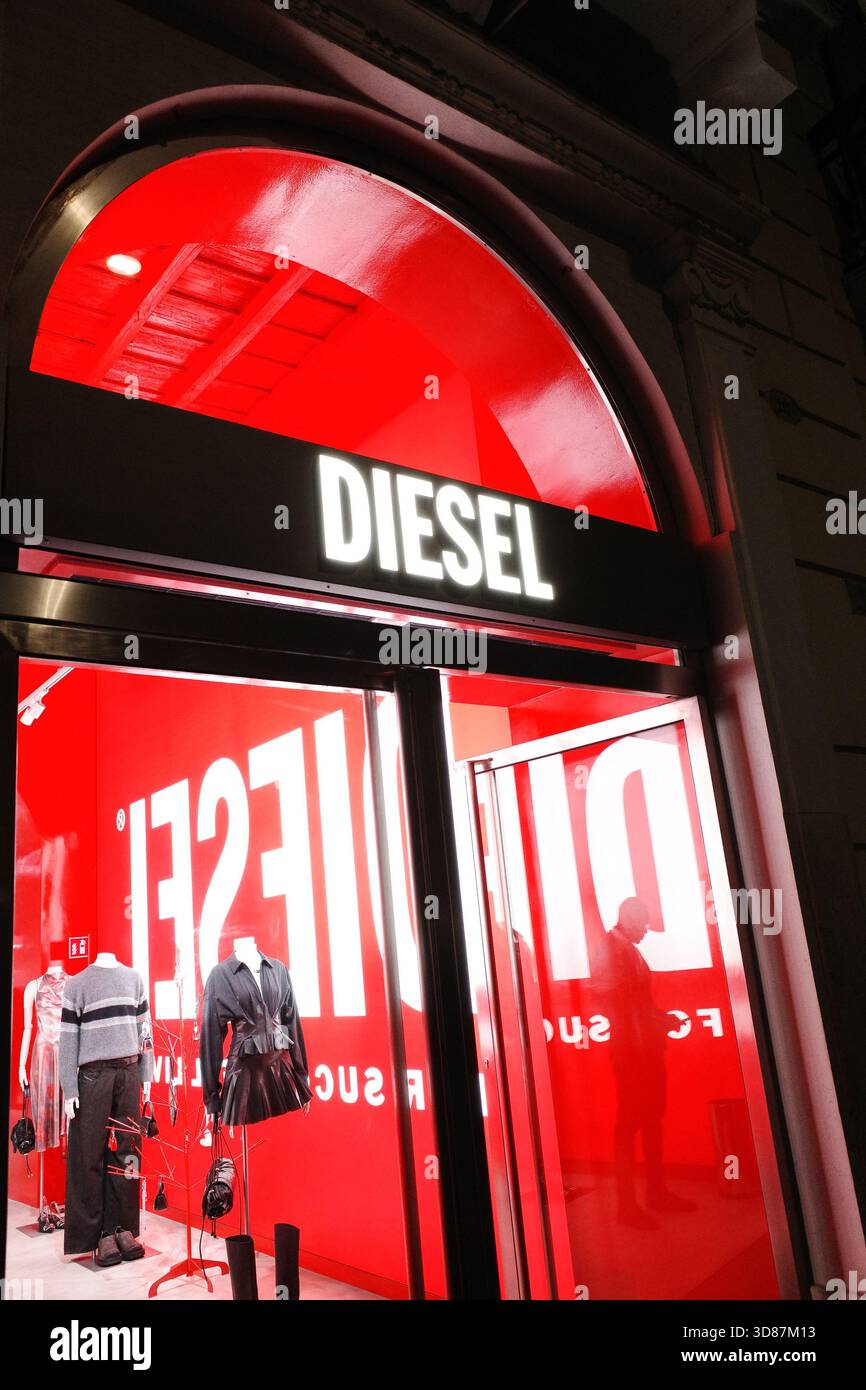 Diesel storefront and signage in Rome, Italy on November 28, 2025 ...