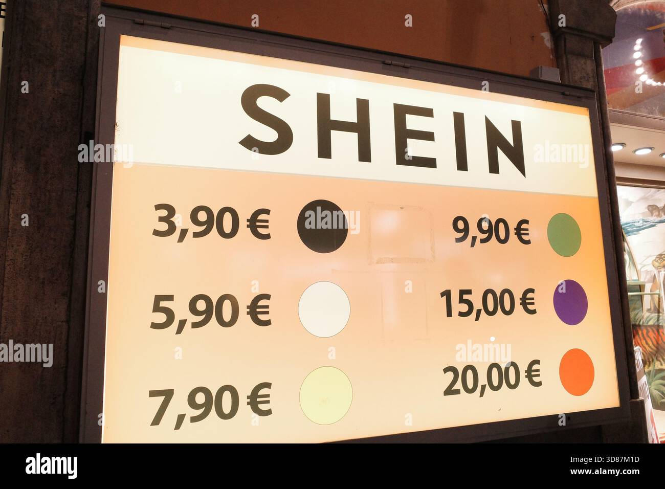 Shein storefront and signage in Rome, Italy on November 28, 2025 ...