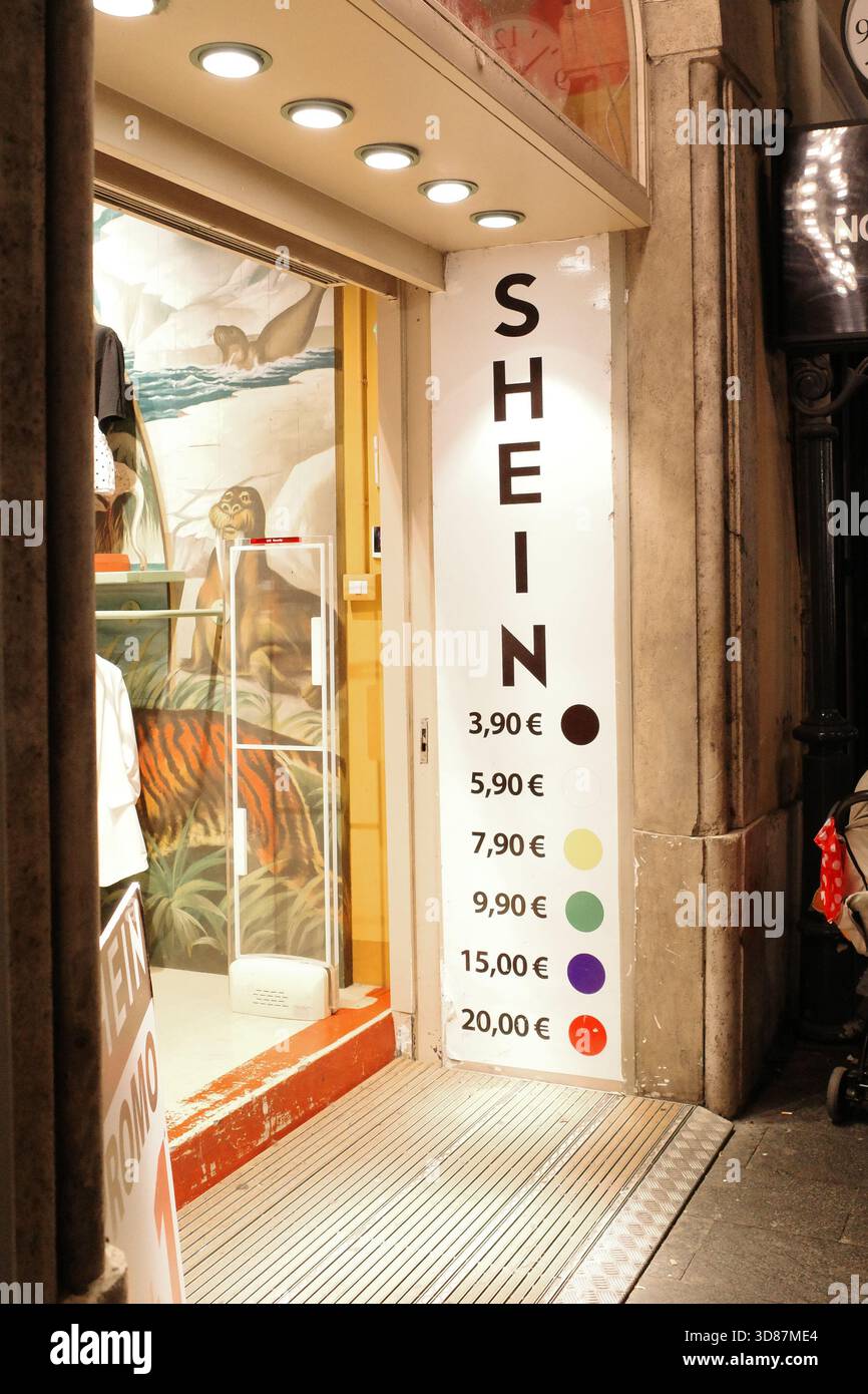 Shein storefront and signage in Rome, Italy on November 28, 2025 ...