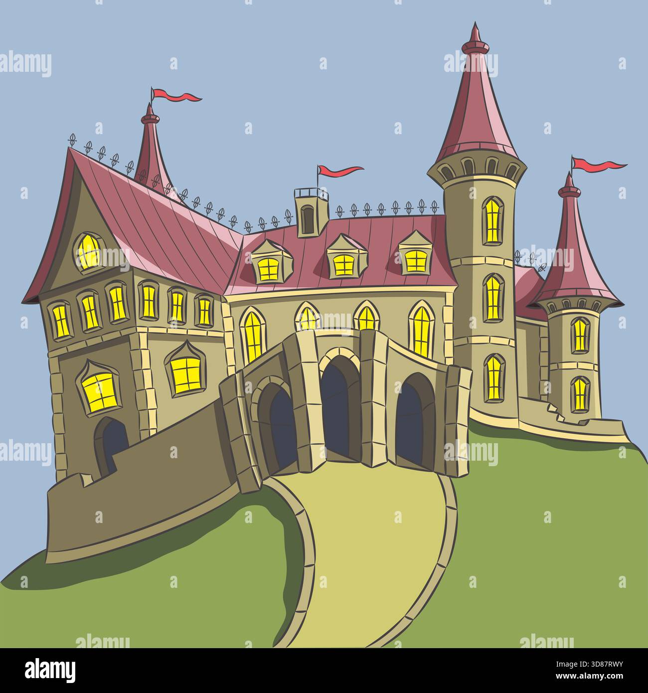 Fantasy castle entrance Stock Vector Images - Alamy