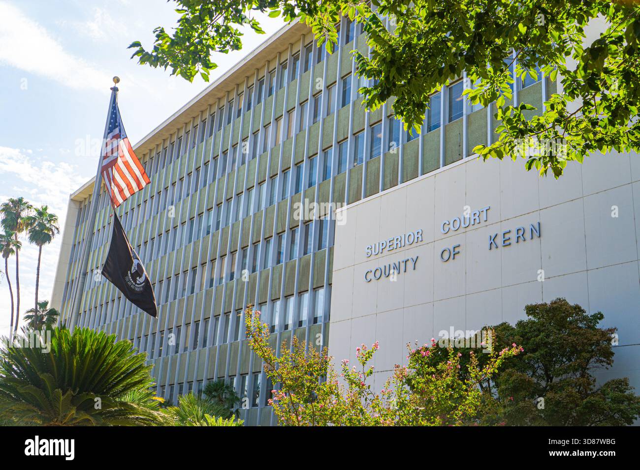 American flag hangs on a flagpole outside the Superior Court Building ...