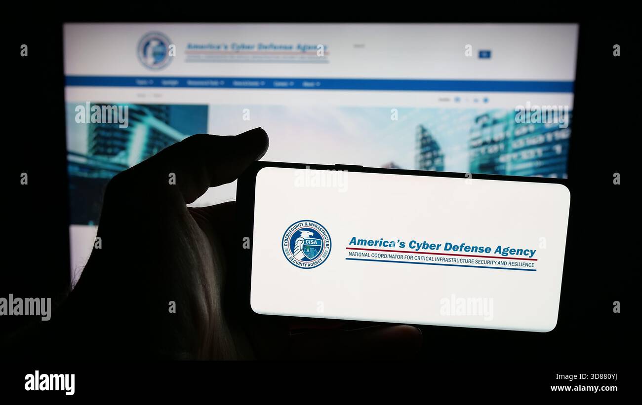 In this photo illustration, a mobile phone with the logo of cyber ...