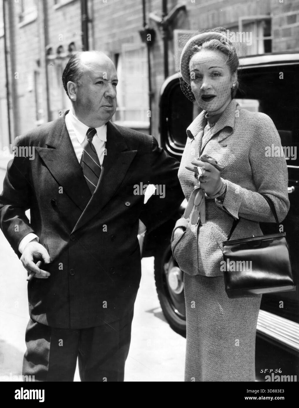 MARLENE DIETRICH and ALFRED HITCHCOCK in STAGE FRIGHT (1950), directed ...