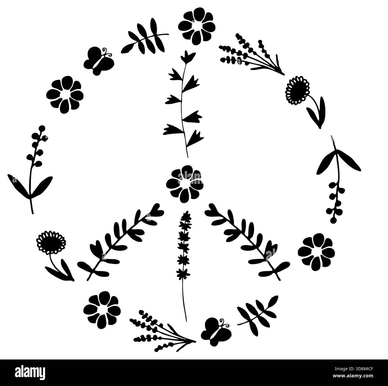 Flowers peace Black and White Stock Photos & Images - Alamy