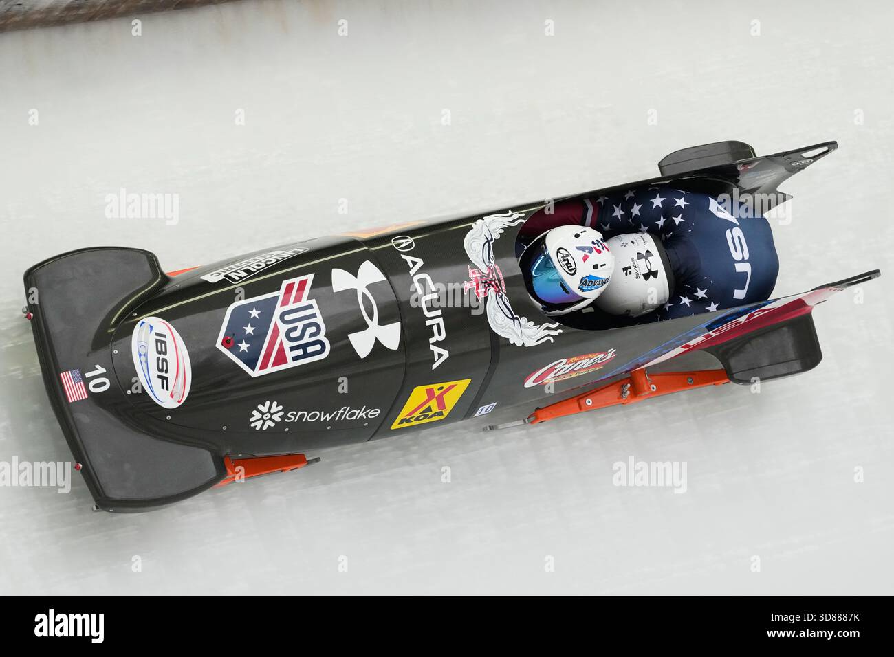 Frank del Luca and Boone Niederhofer of the United States speed down ...