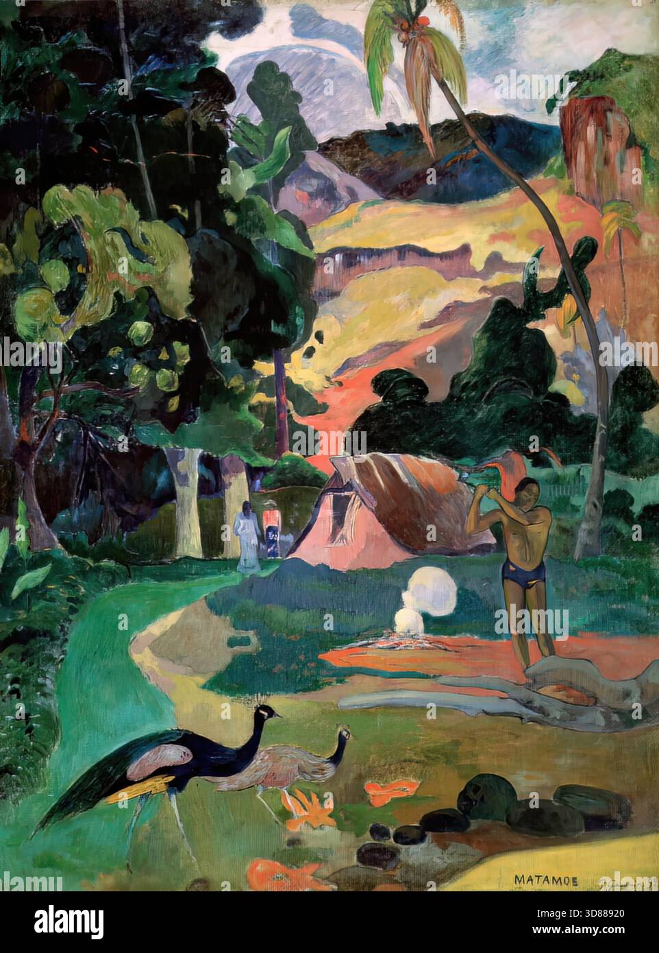 Matamoe Death, Landscape with Peacocks by Paul Gauguin 1892 Stock ...