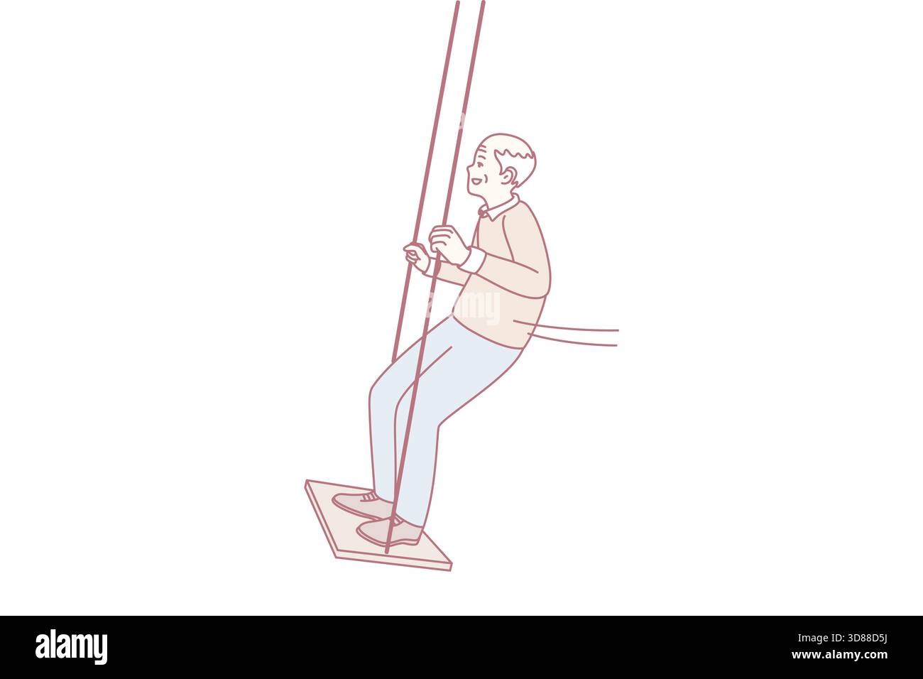 worker suspended on rope seat inspecting facade, controlled descent ...