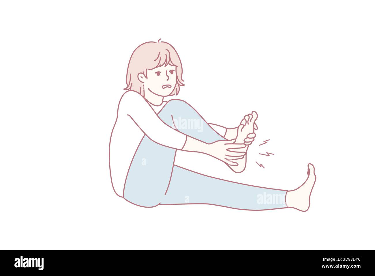 Woman ankle pain floor Stock Vector Images - Alamy