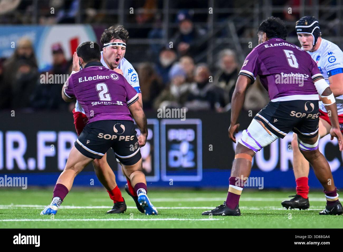 Boris Hadinegoro of Aurillac during the Pro D2 match between Soyaux and ...