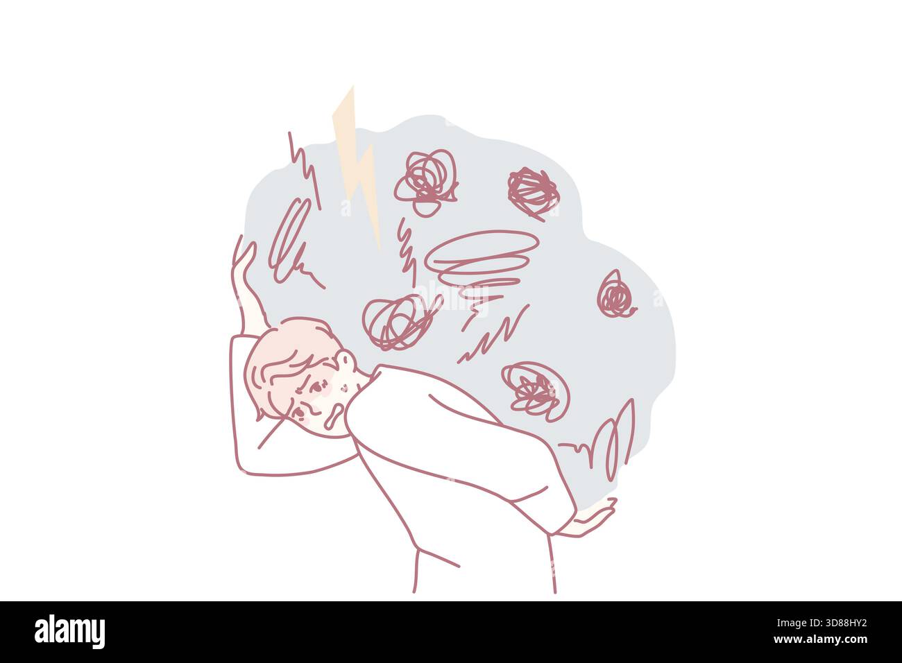 Tired man carrying huge boulder of problems on back. Unhappy exhausted ...